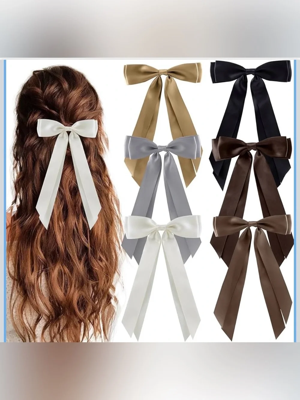 Accessories | 6 Silkysatin Alligator Hair Barrette Bows | Poshmark
